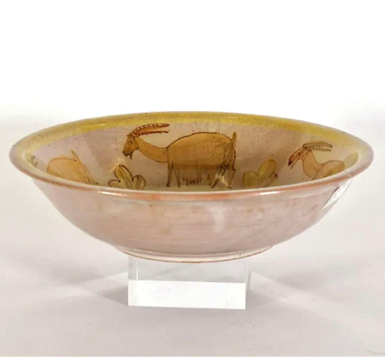 Guido Gambone Grazing Goats Monumental Stonewear Centerpiece Bowl ...