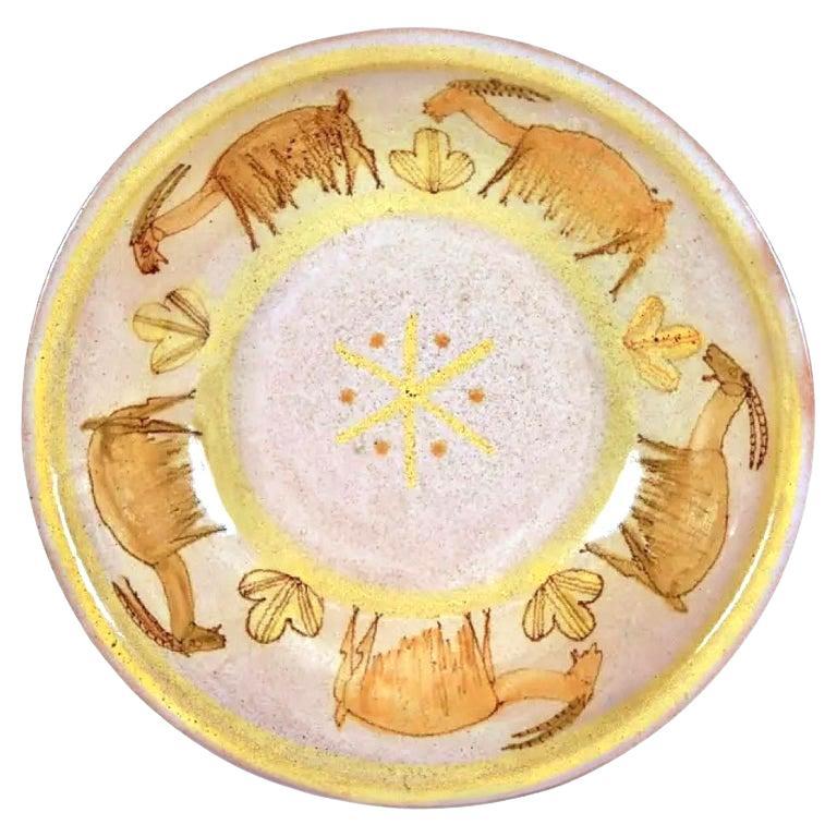Guido Gambone Grazing Goats Monumental Stonewear Centerpiece Bowl ...