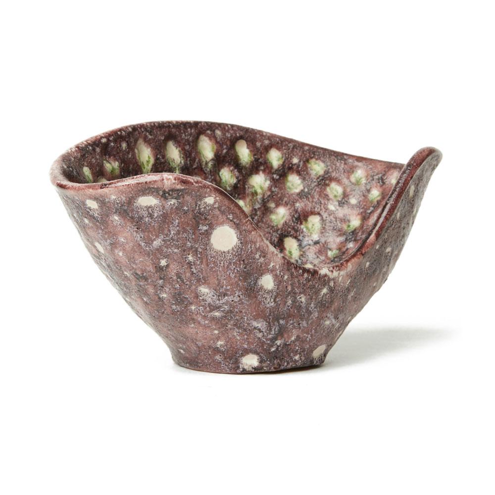 Guido Gambone Italian Volcanic Glazed Bowl, Mid-20th Century at 1stDibs