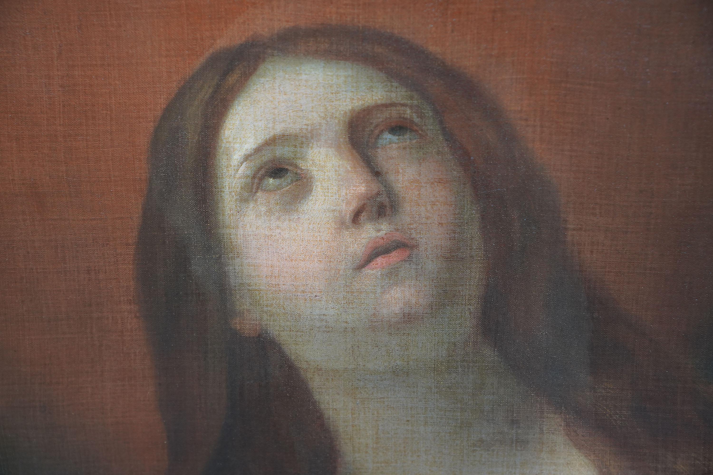 The Penitent Mary Magdalene - Old Master religious art portrait oil painting For Sale at 1stDibs