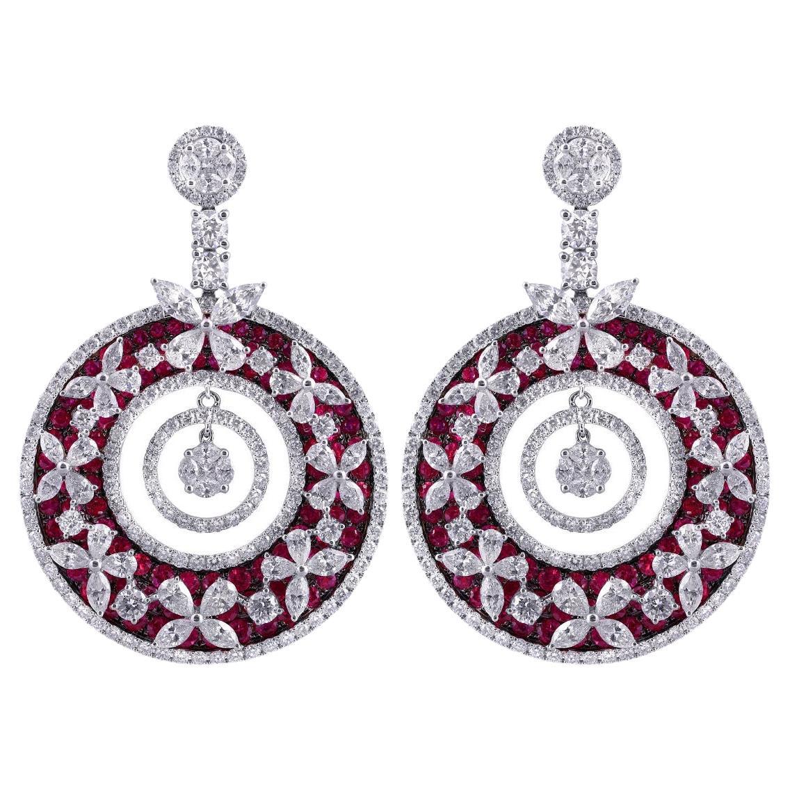 Certified Natural Imperial Jade Peapod, Ruby and Diamond Earrings ...