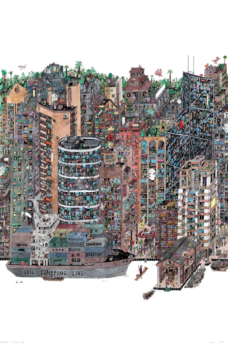 Guillaume Cornet - Containers Hong Kong, fantastical illustrated ...