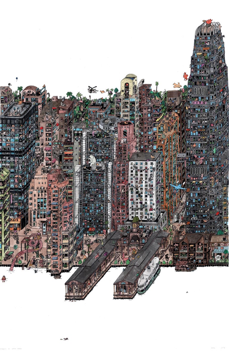 Guillaume Cornet - Elephants in Hong Kong, fantastical illustrated ...