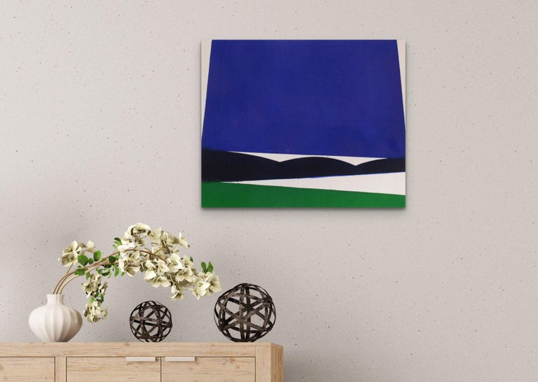 Guillaume Moschini - Ondulation Bleu (Abstract painting) For Sale at ...