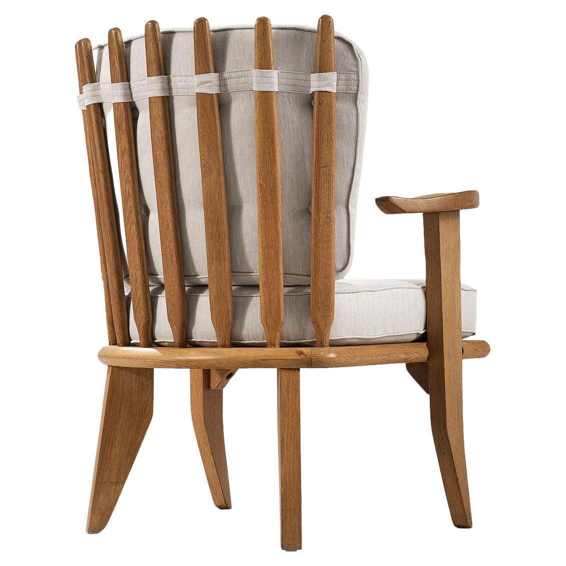 Guillerme and Chambron ‘Catherine’ Lounge Chair in Oak and Off-White ...