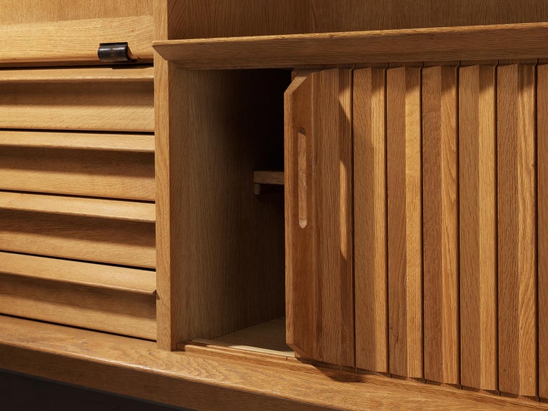 Guillerme and Chambron Buffet in Oak with Ceramic Tiles For Sale at 1stDibs