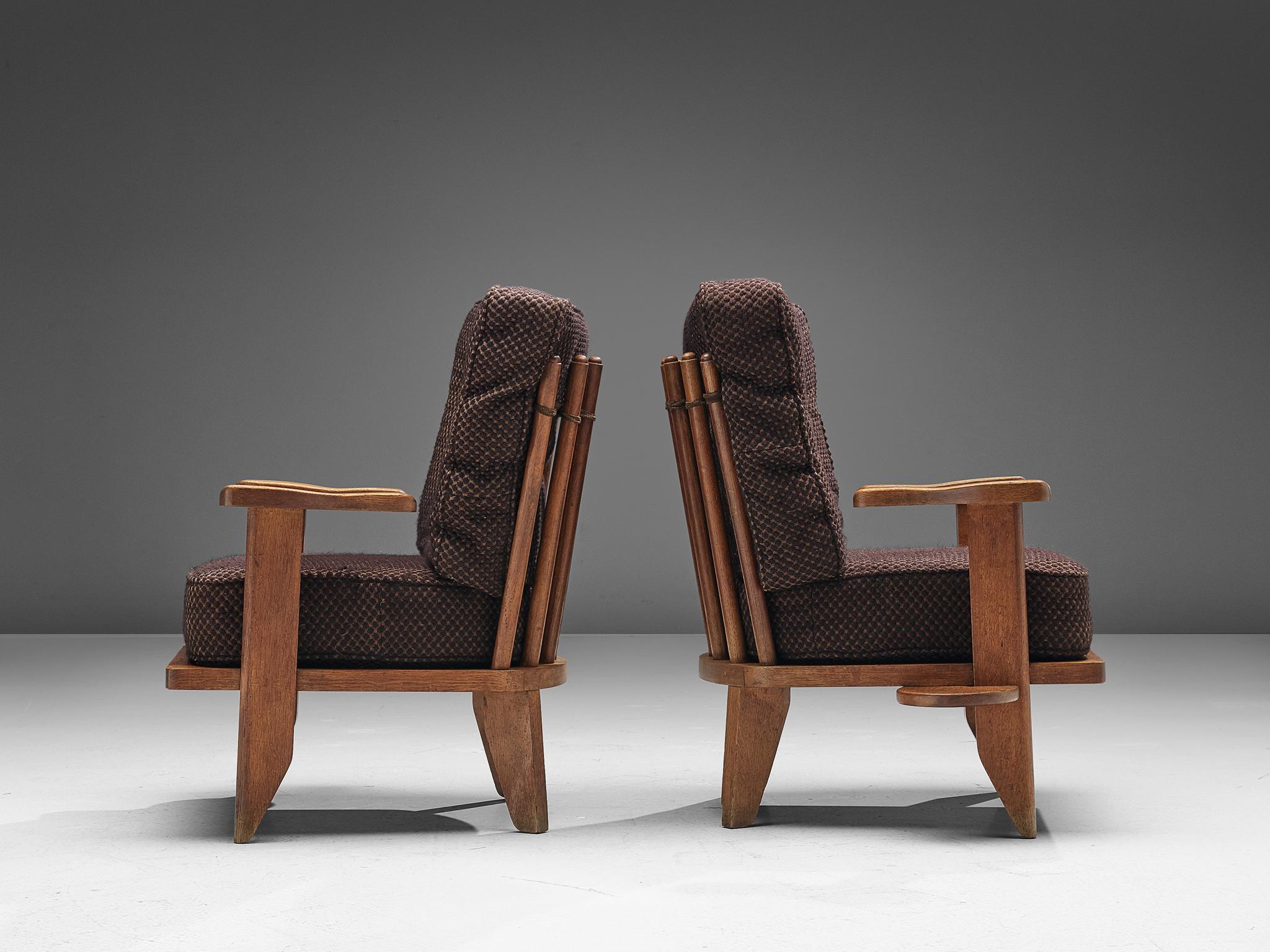 Guillerme and Chambron 'Catherine' Lounge Chairs in Maroon Upholstery ...