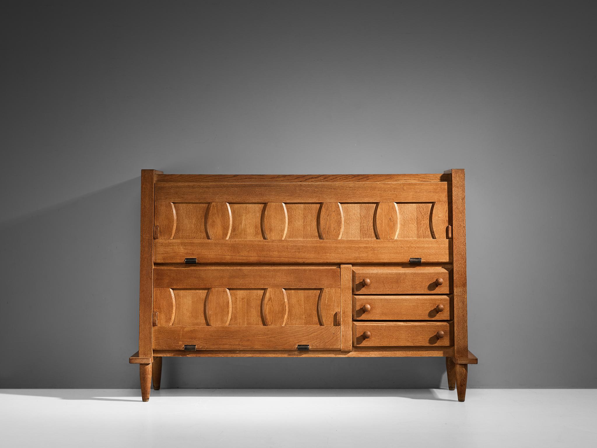 Guillerme and Chambron Sideboard in Solid Oak For Sale at 1stDibs