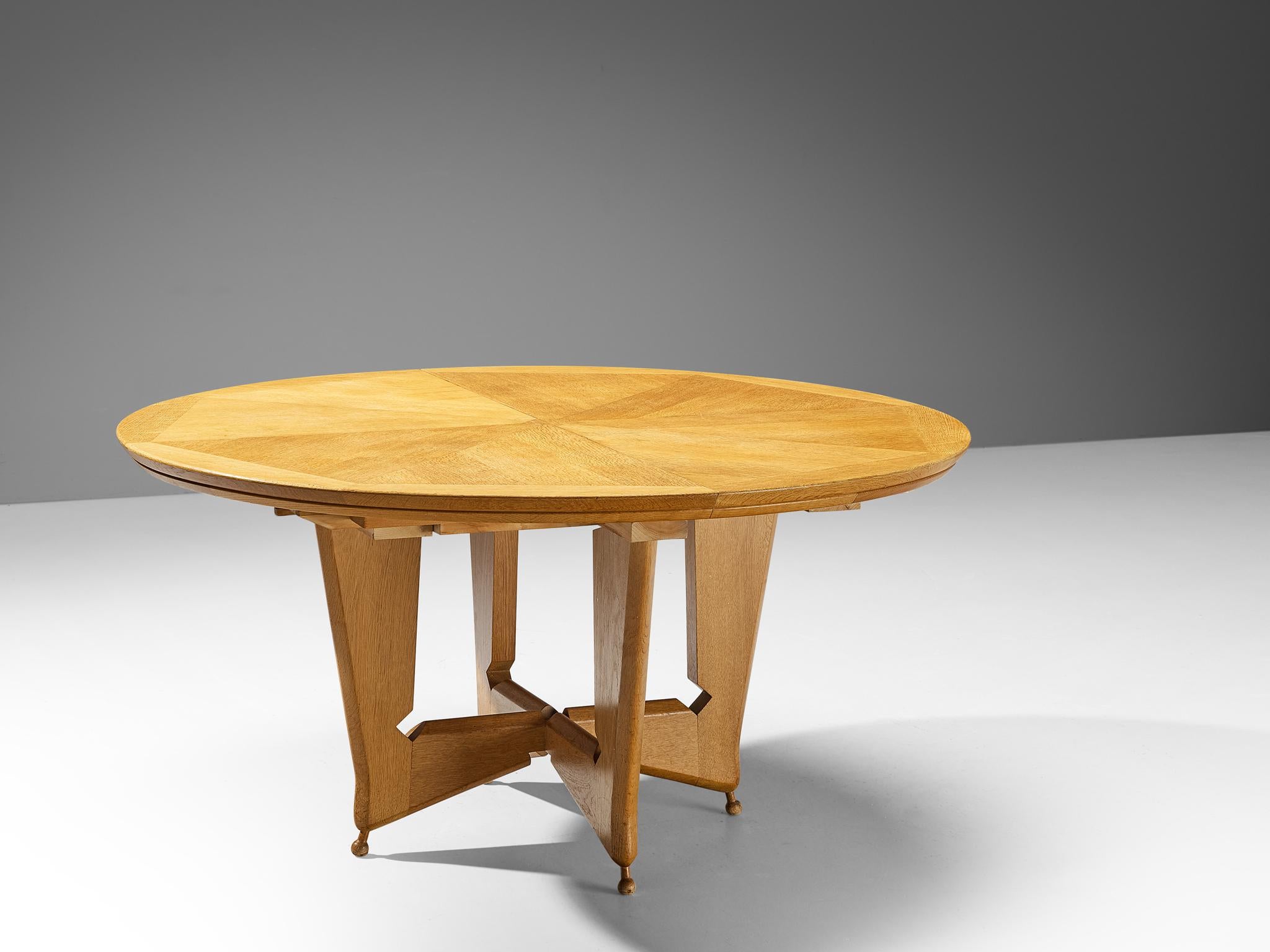 Guillerme and Chambron 'Victorine' Dining Table in Oak For Sale at 1stDibs