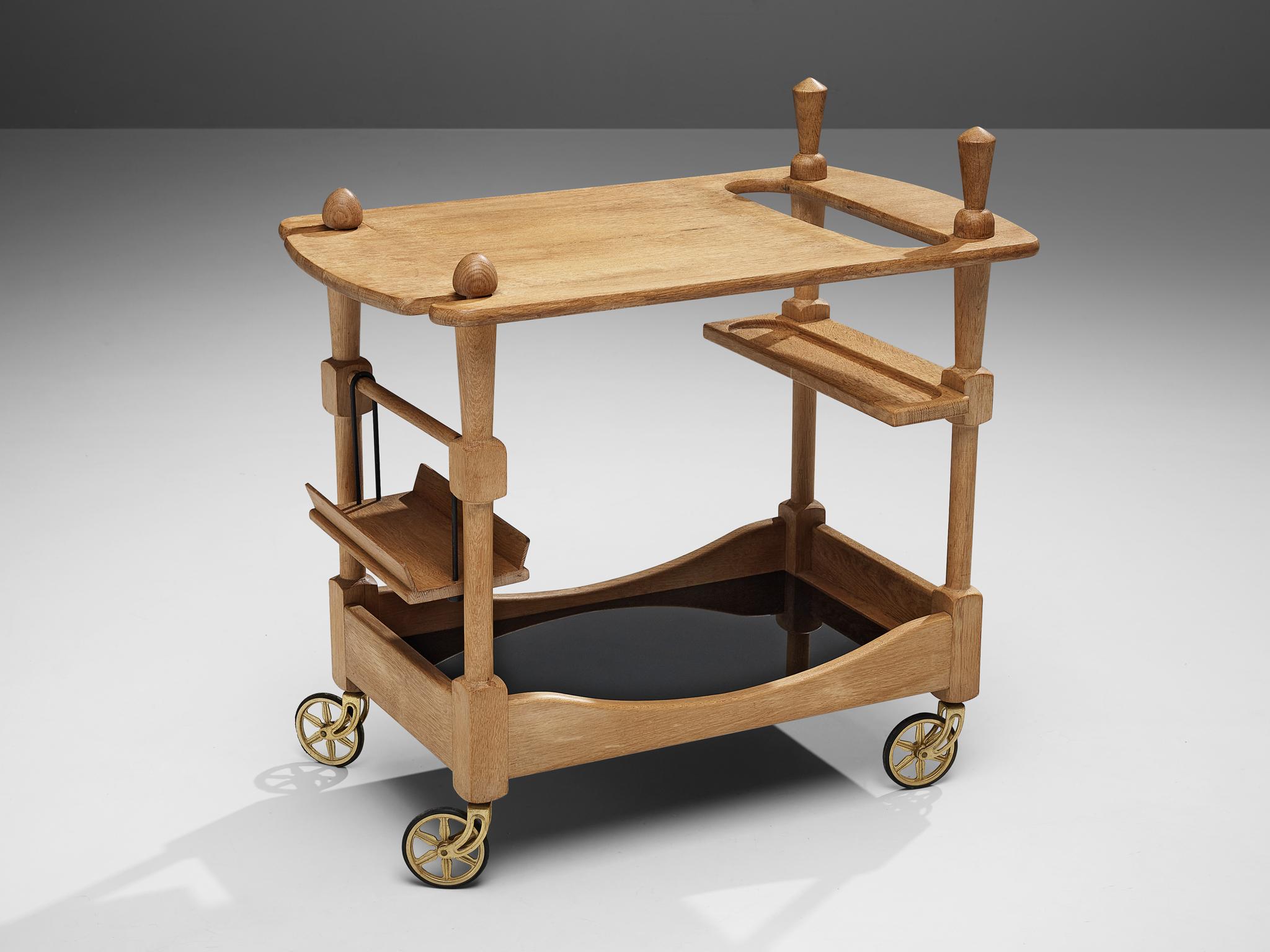Guillerme et Chambron Bar Cart in Oak at 1stDibs