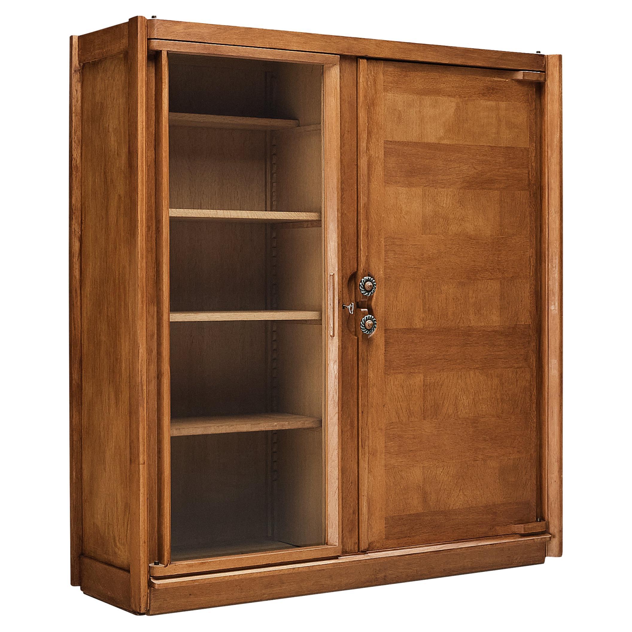 Guillerme et Chambron Cabinet with Three Doors in Oak For Sale at 1stDibs