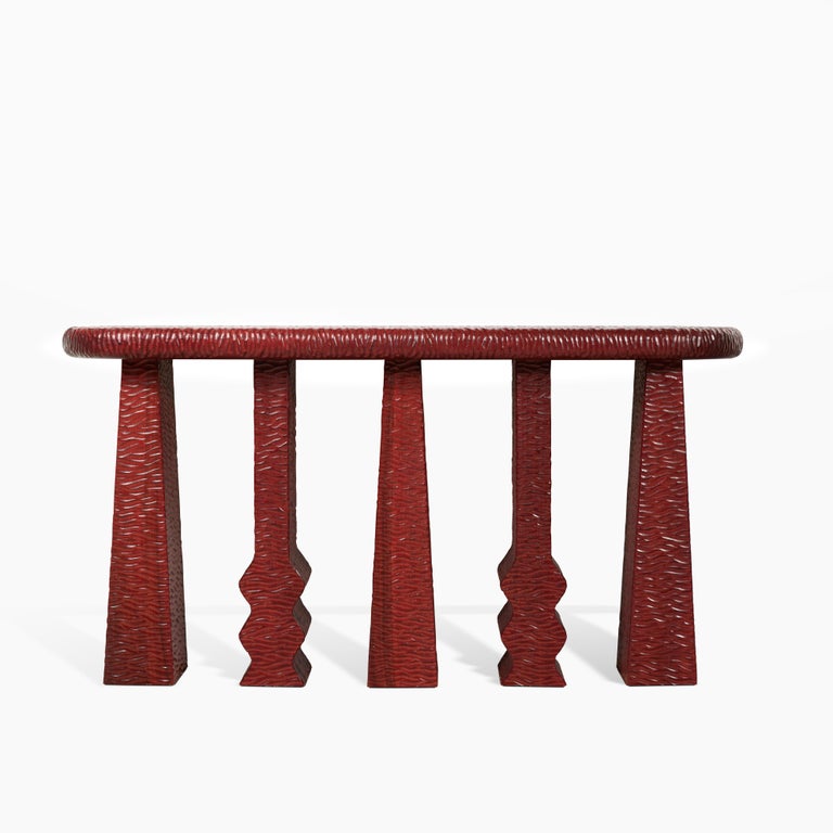 Guimauve Console Gouged by Hand Designed by Laura Gonzalez For Sale at ...