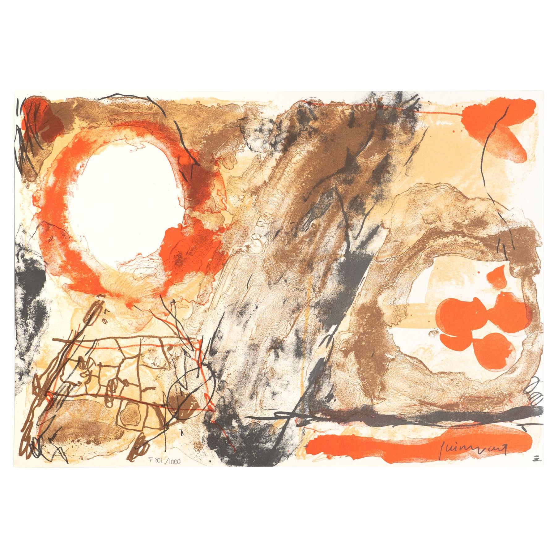 Subirachs Color Abstract Lithography on Paper, 1999 For Sale at 1stDibs