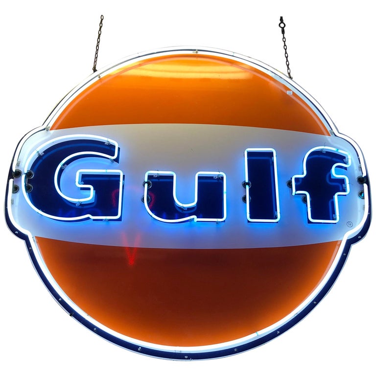 Gulf Oil Gasoline Animated Neon Sign, 1960s For Sale at 1stDibs | gulf ...