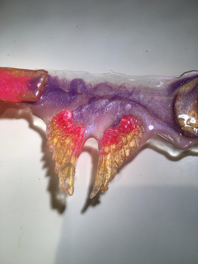 ‘Gun Art’ Solid Resin with Neon Illuminating, Modern, Handmade, One of ...