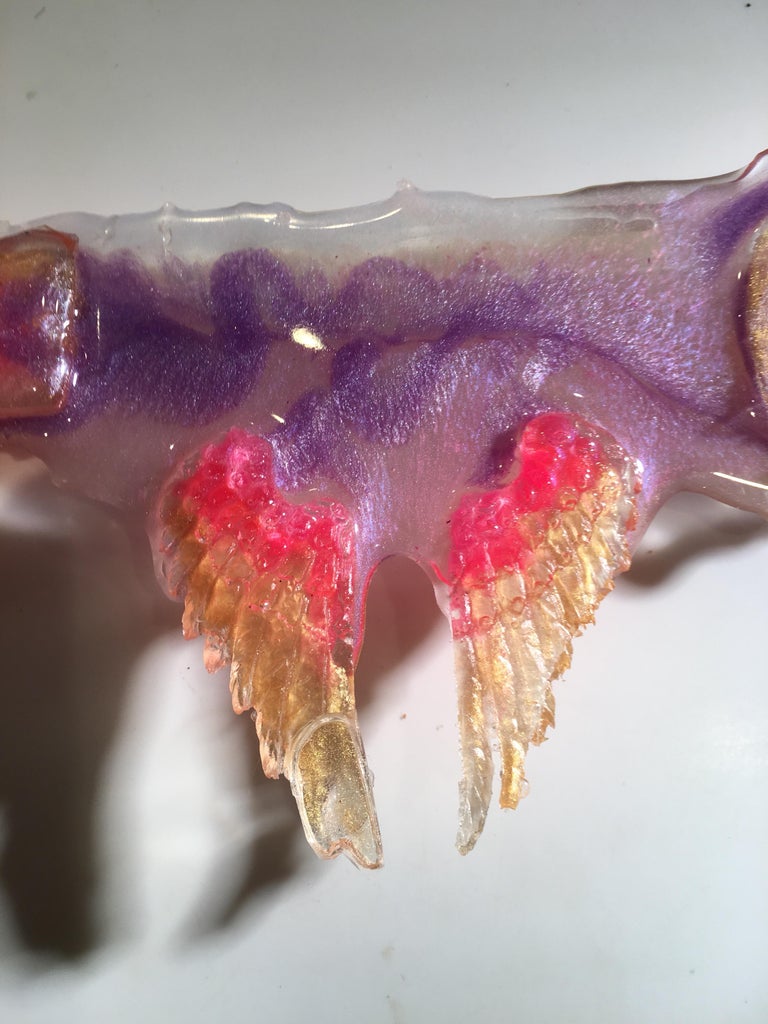 ‘Gun Art’ Solid Resin with Neon Illuminating, Modern, Handmade, One of ...