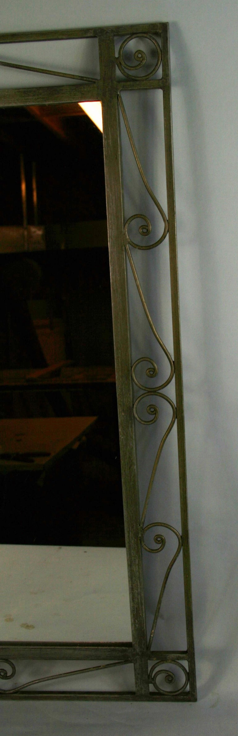 Gun Metal Scrolled Mirror For Sale at 1stDibs | gun metal mirror