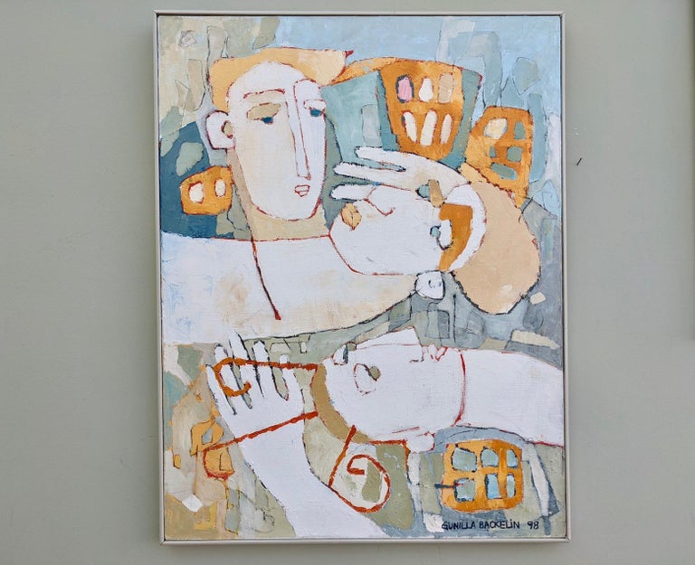 Gunilla Backelin - 1998 Contemporary Figurative Art Swedish Oil ...