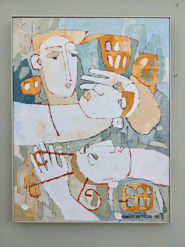 Gunilla Backelin - 1998 Contemporary Figurative Art Swedish Oil ...