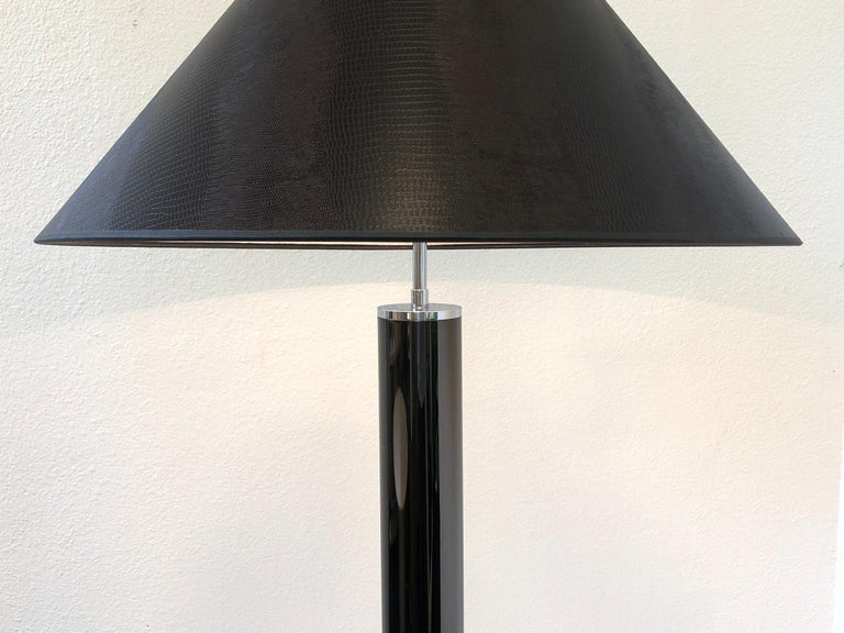 Gunmetal and Chrome Floor Lamp by Karl Springer For Sale at 1stDibs ...