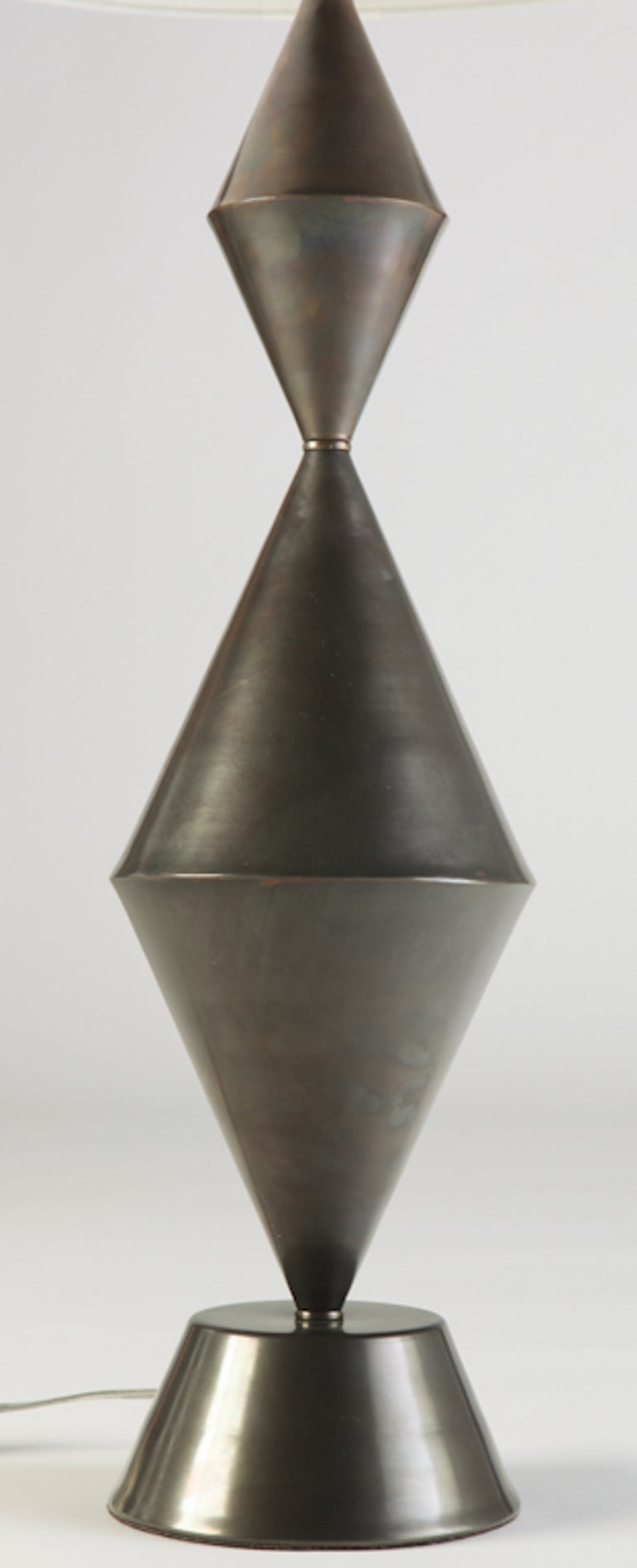 Gunmetal Patinated Brass Conical Lamps For Sale at 1stDibs