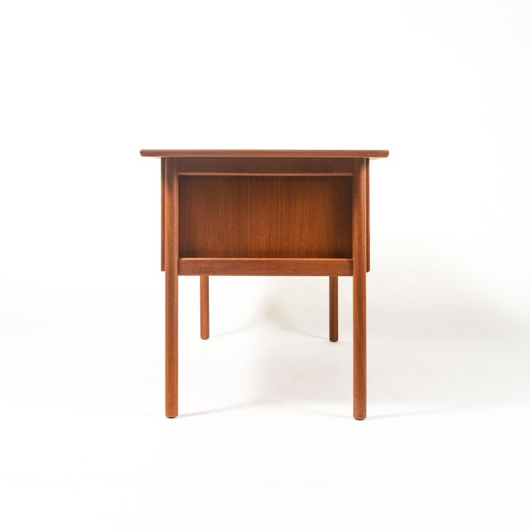 Gunnar Nielsen Tibergaard Teak Free Standing Executive Desk with 6 ...