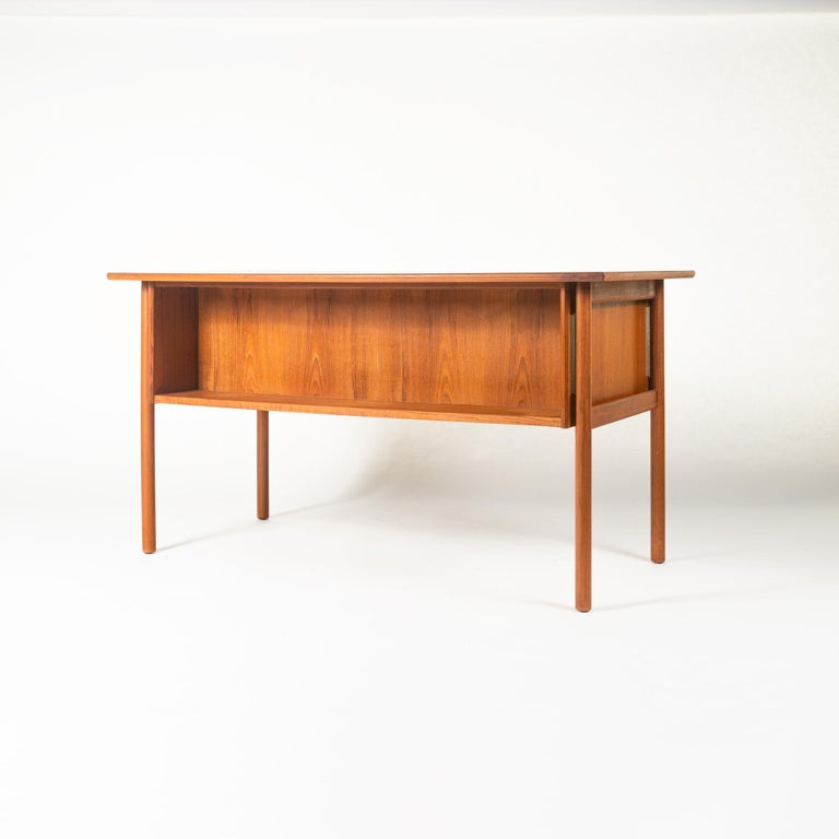 Gunnar Nielsen Tibergaard Teak Free Standing Executive Desk with 6 ...