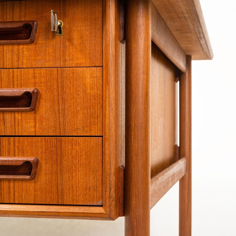 Gunnar Nielsen Tibergaard Teak Free Standing Executive Desk with 6 ...