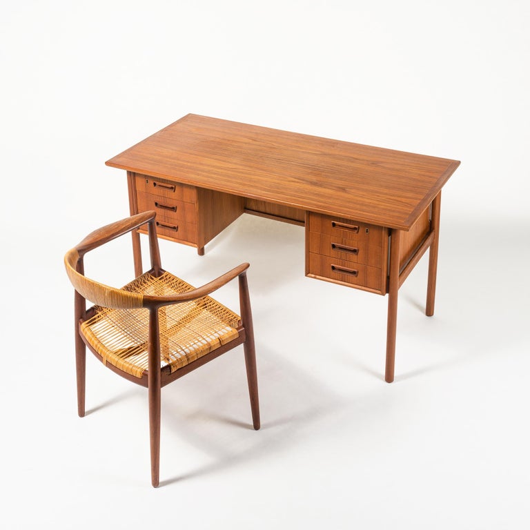 Gunnar Nielsen Tibergaard Teak Free Standing Executive Desk with 6 ...