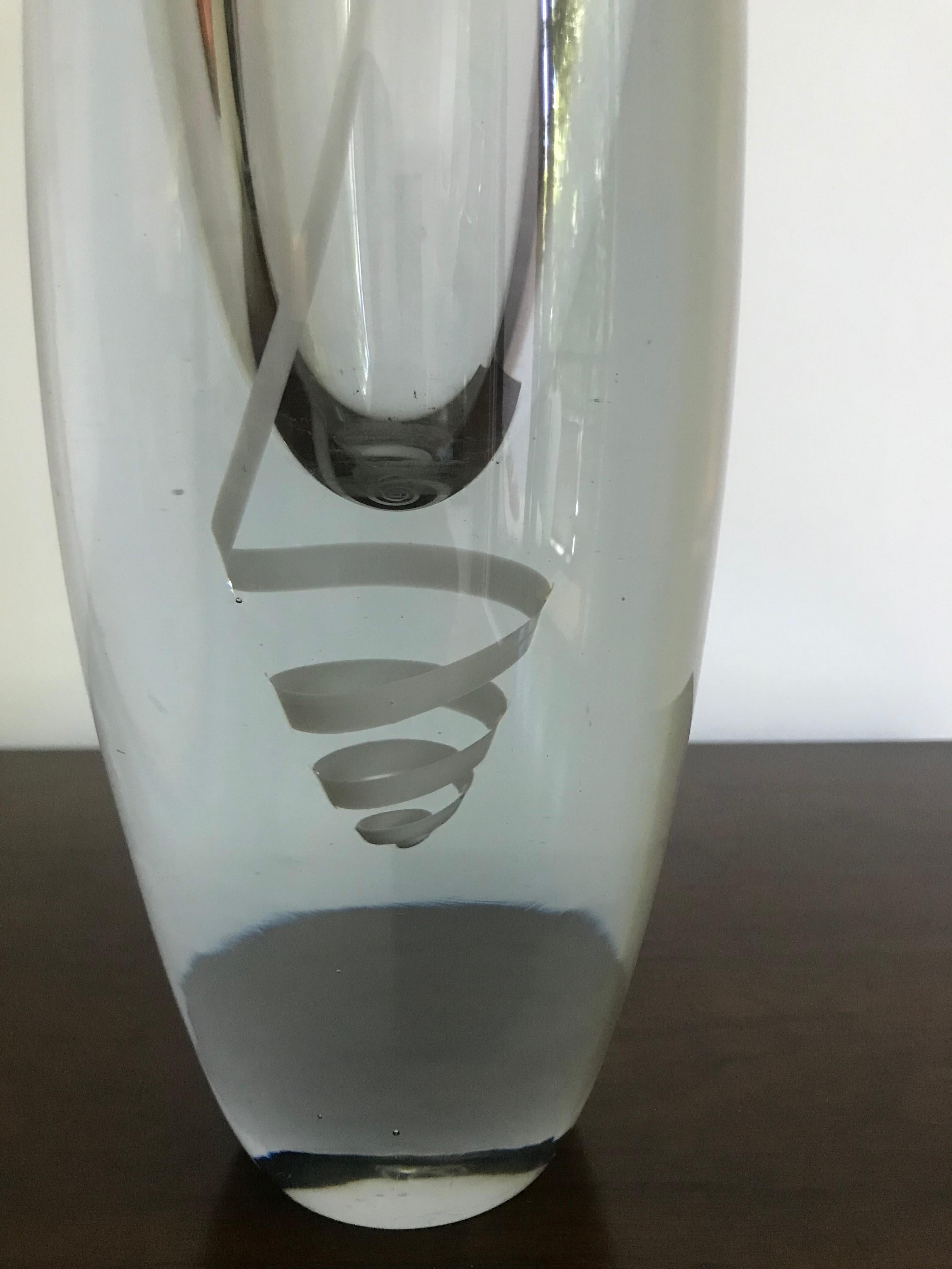 Gunnel Nyman Tall Serpentini Decorative Glass Vase For Sale at 1stDibs