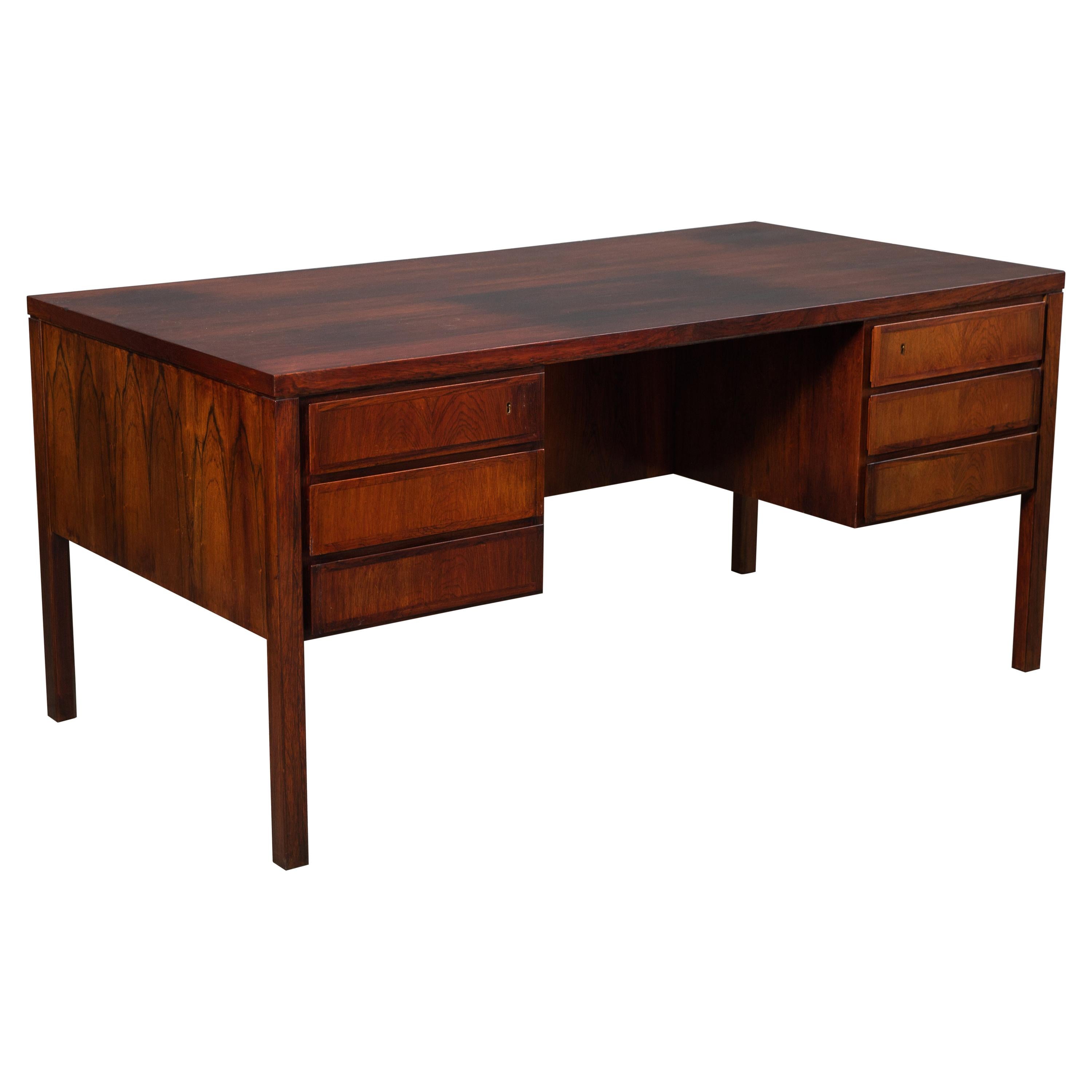 Gunni Omann Executive Desk Model 77 in Rosewood for Omann Jun, Denmark ...