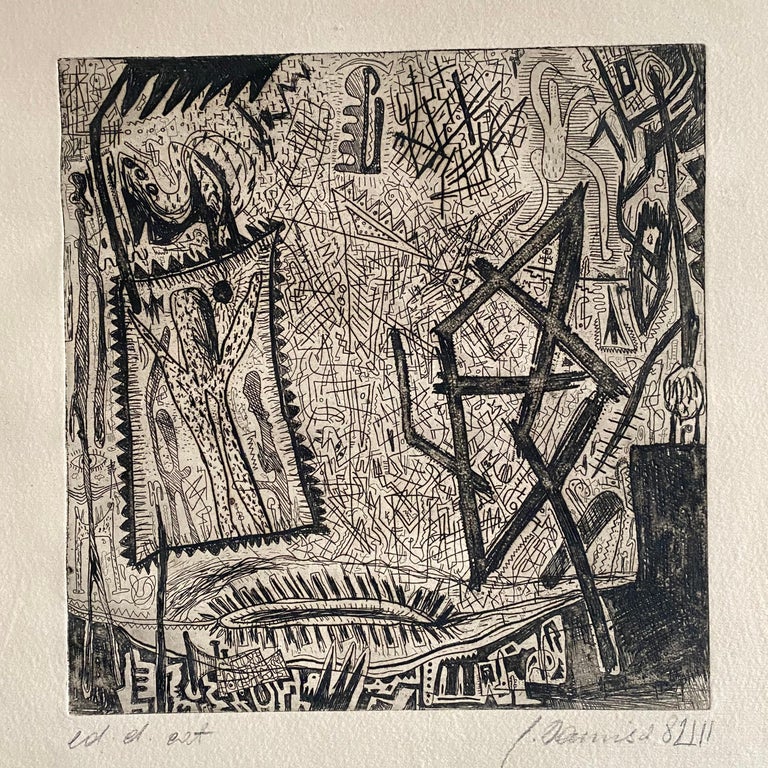 Gunter Damisch - Austrian Junge Wilde Abstract Etching Print Hand ...