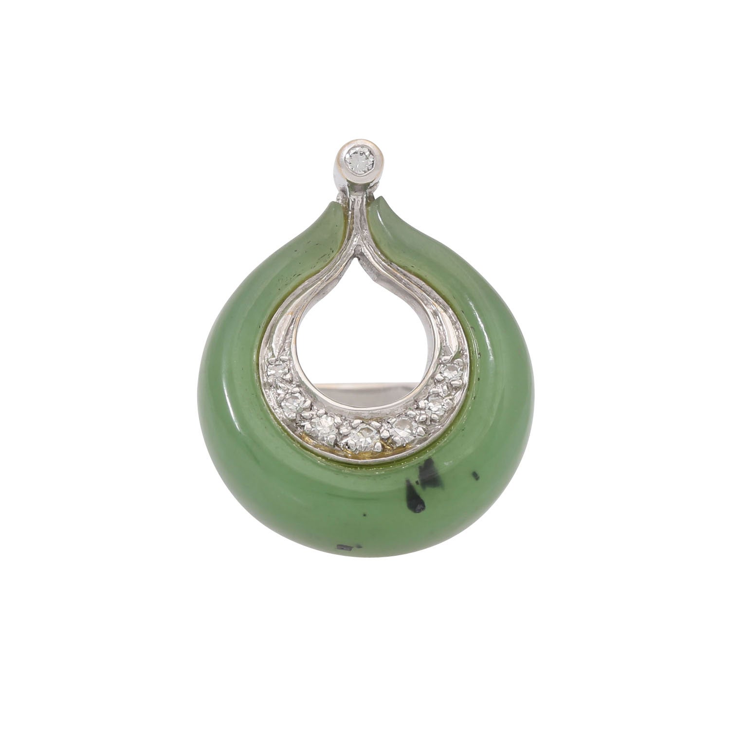 Günter Krauss Ring with Jade, Brilliant and Diamonds Totaling Approx. 0 ...