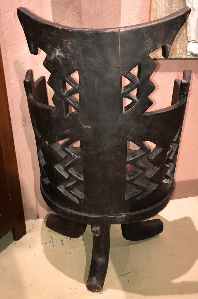 Gurage Tribal Carved Wanza Wood Throne Jimma Chair from Ethiopia at ...