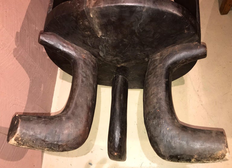 Gurage Tribal Carved Wanza Wood Throne Jimma Chair from Ethiopia at ...