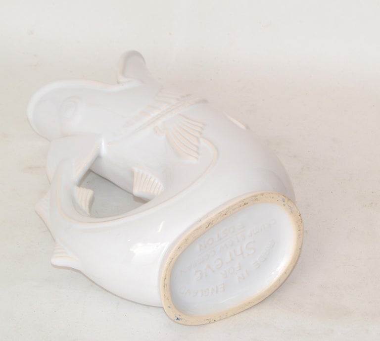 Gurgling Cod White Ceramic Pitcher Boston Shreve Cump and Low Company ...