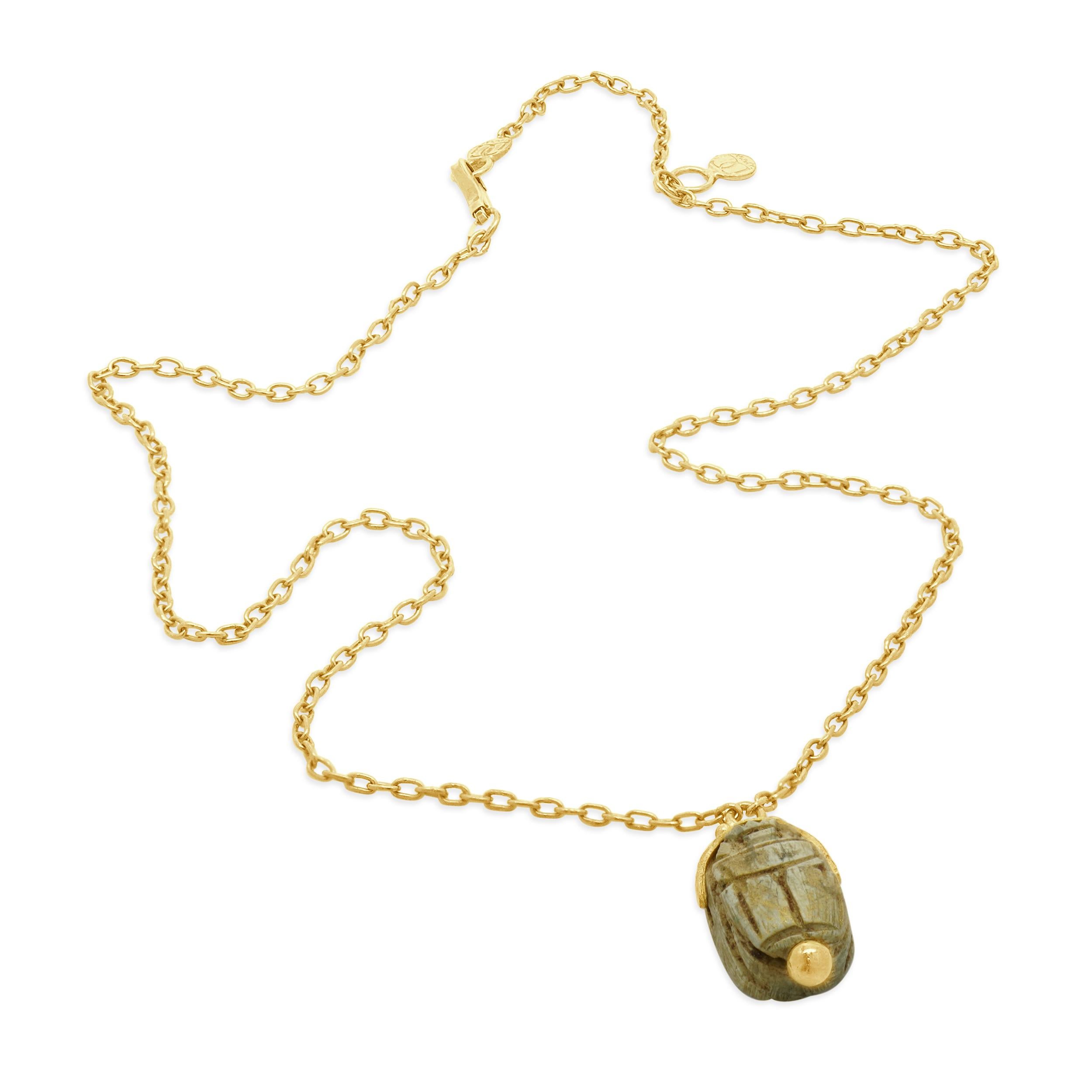 Gurhan 24 Karat Yellow Gold Scarab Egyptian Revival Necklace For Sale ...