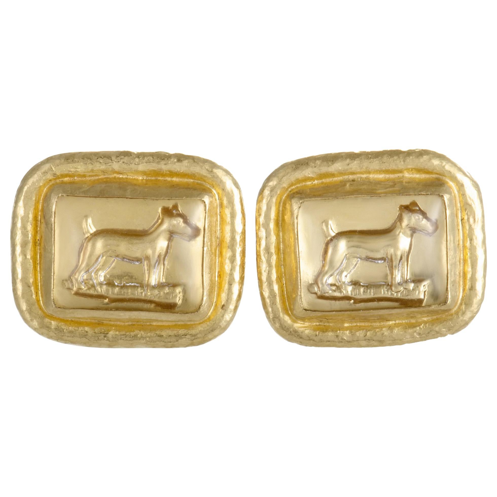 Gurhan Men's 24 Karat Yellow Gold and Crystal Dog Cufflinks at 1stDibs ...