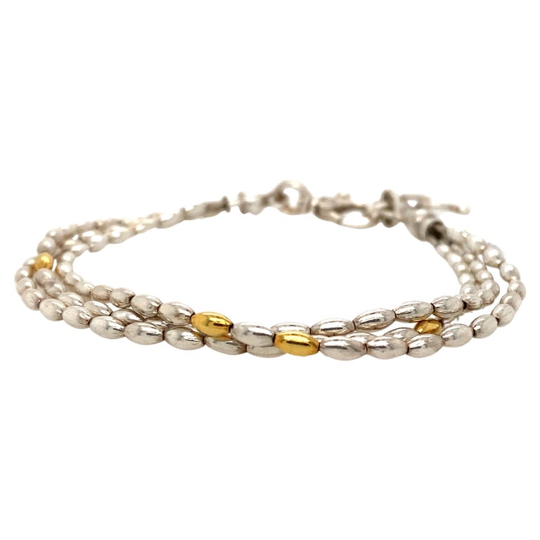Gurhan Sterling Silver and 24k Yellow Gold Beaded 3-Strand Bracelet For ...