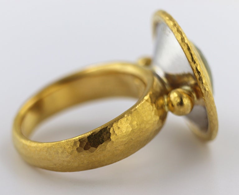 Gurhan Yellow Sapphire, Diamond, 24k Gold Amulet Ring For Sale at 1stDibs