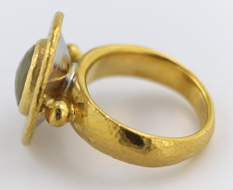 Gurhan Yellow Sapphire, Diamond, 24k Gold Amulet Ring For Sale at 1stDibs