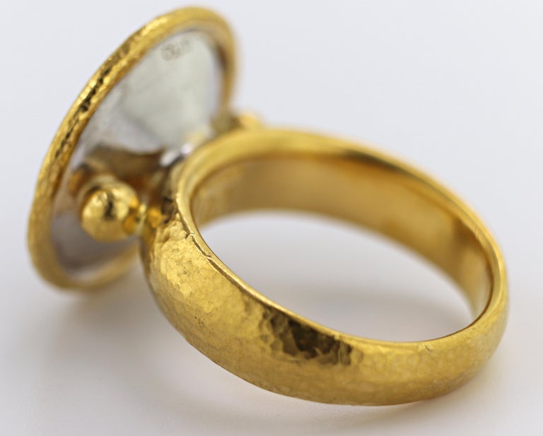 Gurhan Yellow Sapphire, Diamond, 24k Gold Amulet Ring For Sale at 1stDibs