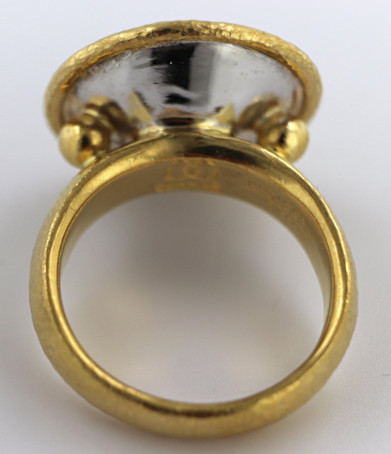 Gurhan Yellow Sapphire, Diamond, 24k Gold Amulet Ring For Sale at 1stDibs