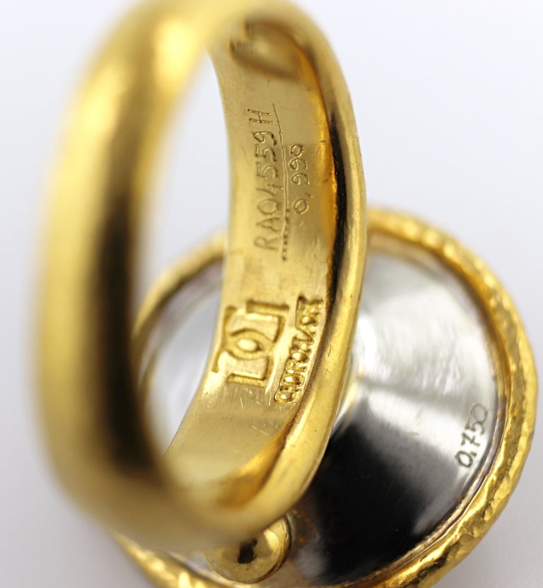 Gurhan Yellow Sapphire, Diamond, 24k Gold Amulet Ring For Sale at 1stDibs