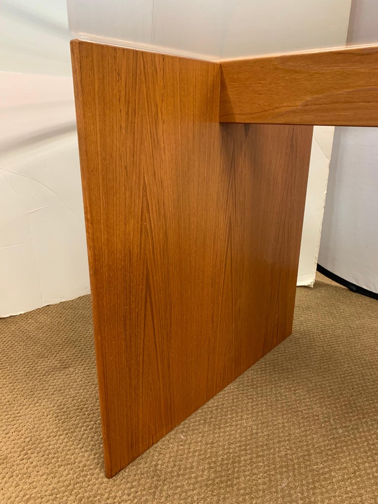 Gustav Gaarde for Trakanten Danish Modern Glass Teak Fishbone Dining ...