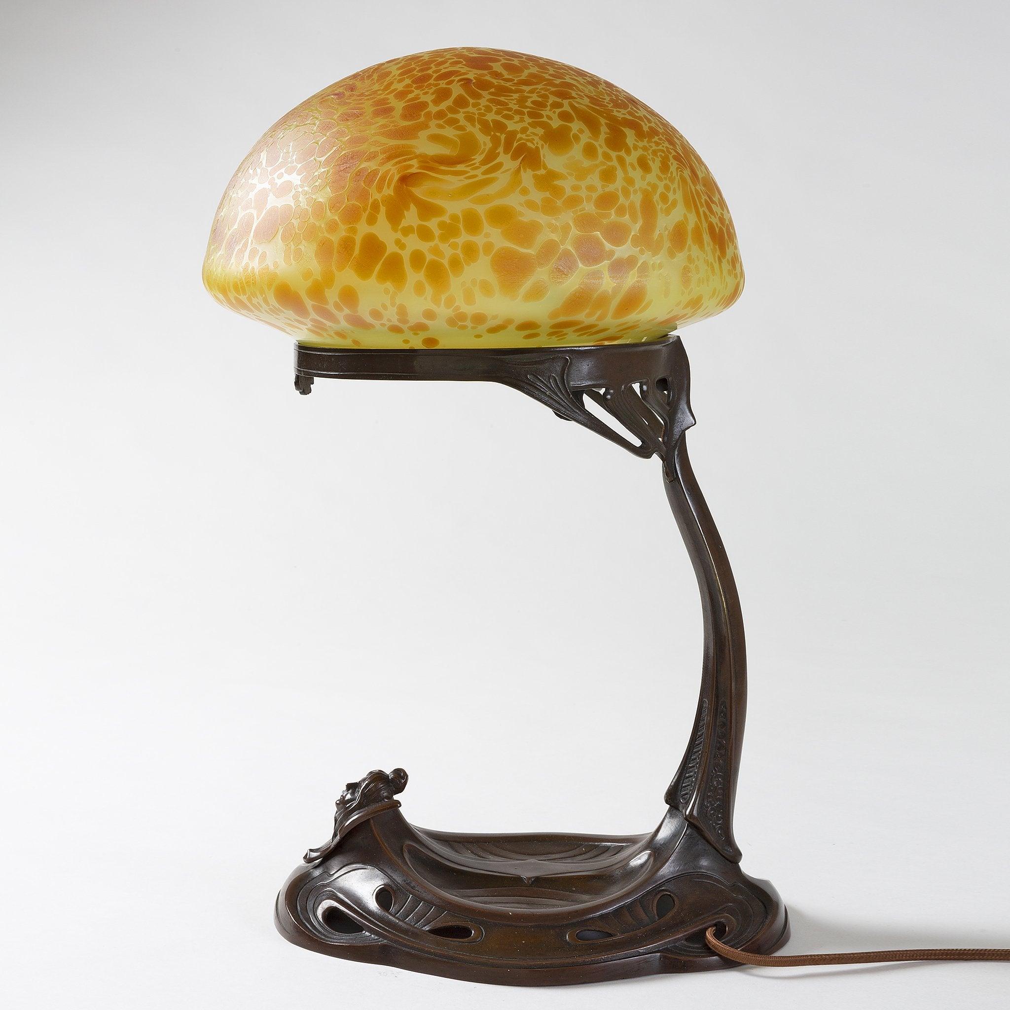 Gustav Gurschner Table Lamp with Loetz Glass Shade For Sale at 1stDibs ...