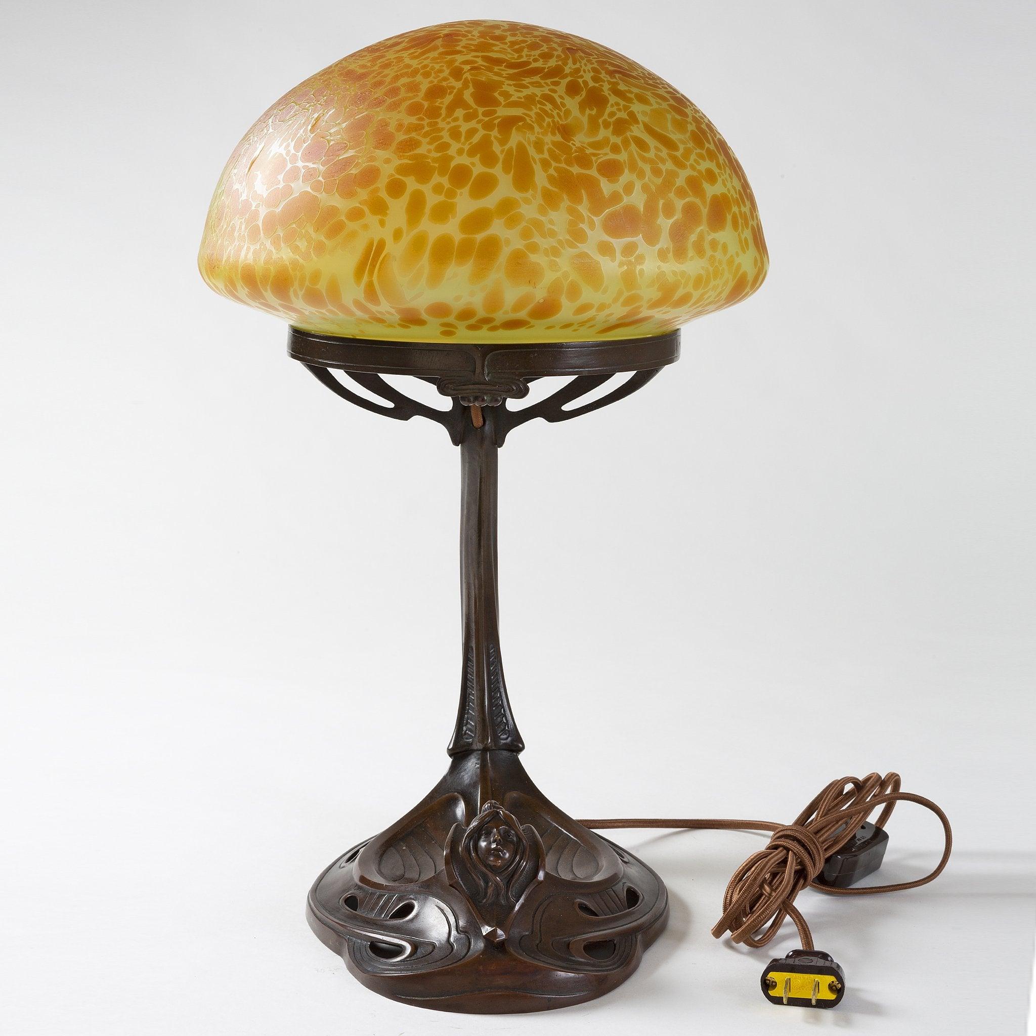 Gustav Gurschner Table Lamp with Loetz Glass Shade For Sale at 1stDibs ...