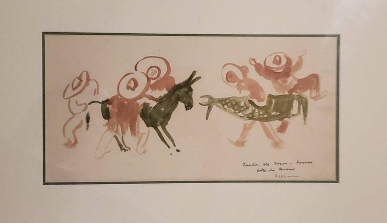 Gustav Likan Watercolor Sketch in Frame For Sale at 1stDibs