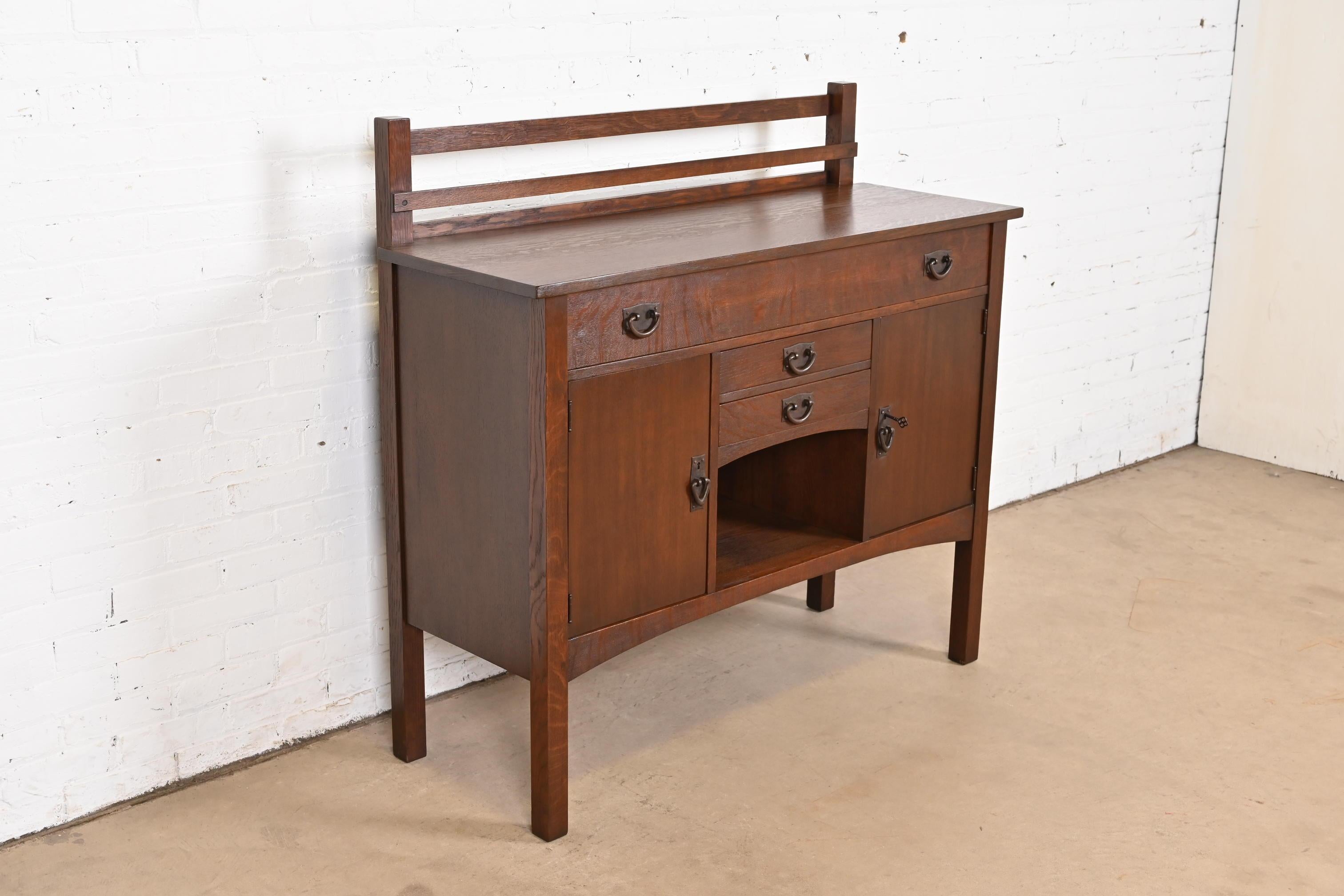 Gustav Stickley Antique Mission Oak Arts and Crafts Sideboard, Restored ...