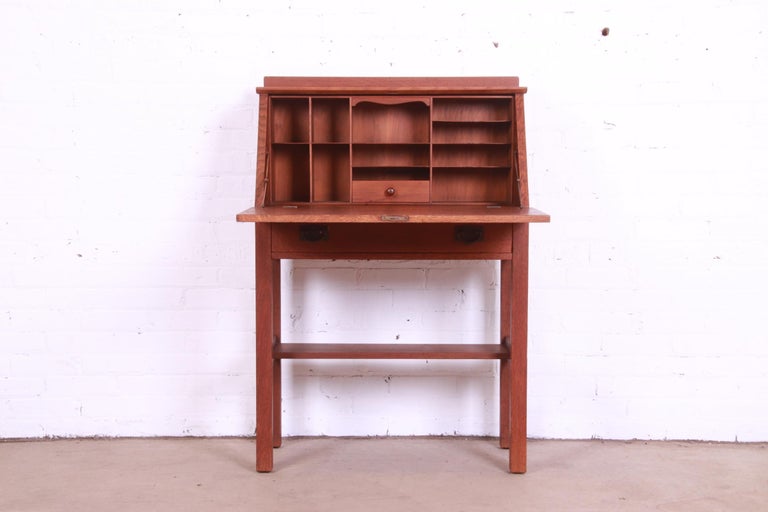 Gustav Stickley Mission Oak Arts and Crafts Drop Front Secretary Desk ...